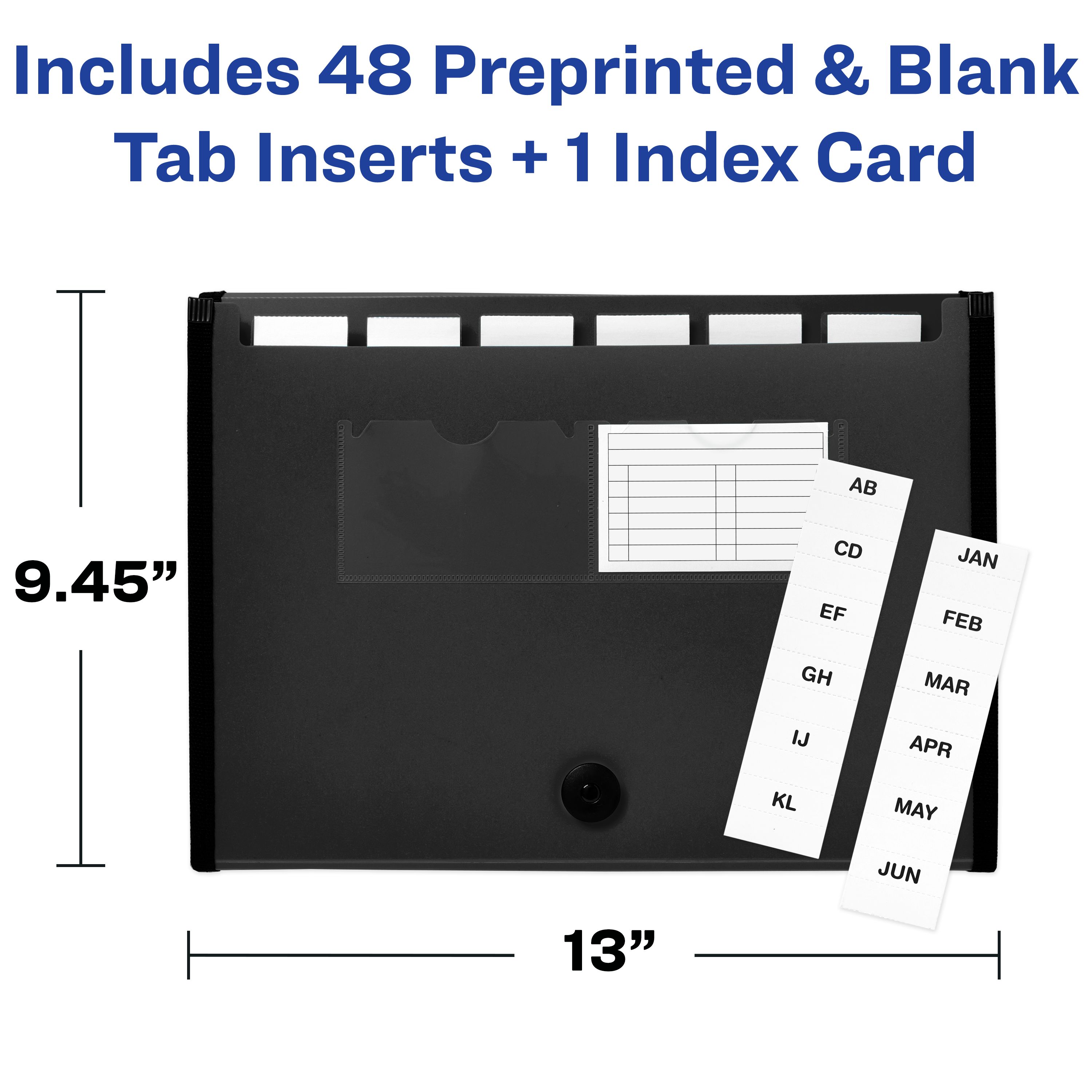 Expanding File Folder, 7-Pocket, Black 73550 | Avery | Avery